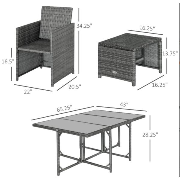 Quality Rattan Wicker Dining Table Furniture Set Metal Lounge Lounger Ottoman Footrest for sale