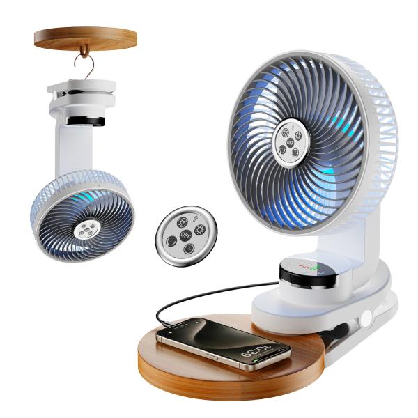 Quality 8 Speeds Clip On Multifunctional Portable Fan Small Battery Rechargeable 20000MAh for sale