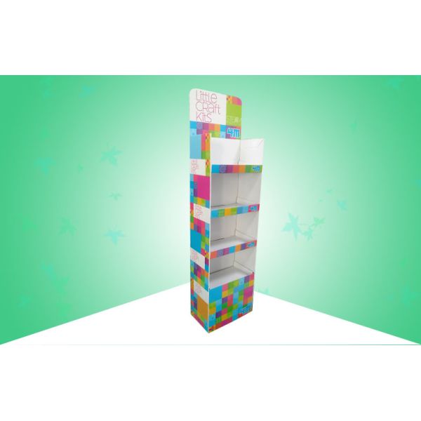 Quality Customized 4 Shelf Cardboard Display Stands Large space For Selling Little Craft Kits for sale