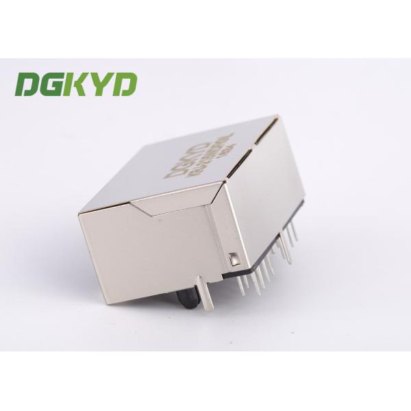 Quality PCB mount 10 / 100 BASE 2 Port RJ45 Network Connector with Lan Transformer for sale