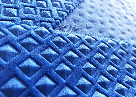 Quality 200GSM Embossed Velvet Fabric / Sofa Polyester Velvet Upholstery Fabric Prussian for sale