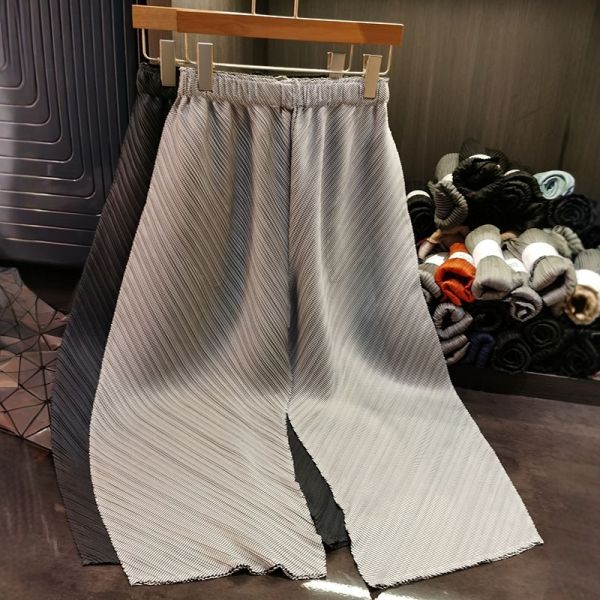 Quality High Waisted Wide Leg Pants for Women in Summer, New Pleated Design, Versatile Solid Color Cropped Pants for sale