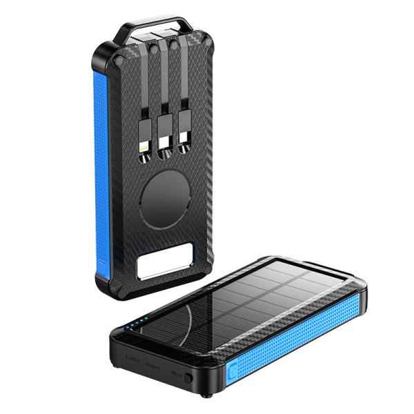 Quality Li-Polymer Battery Solar Power Bank 10000mAh for iPhone 15 Wireless Charging and Outdoor for sale