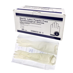 Quality ODM Medical Protective Supplies Sterile Latex Gynecological Gloves Size M for sale