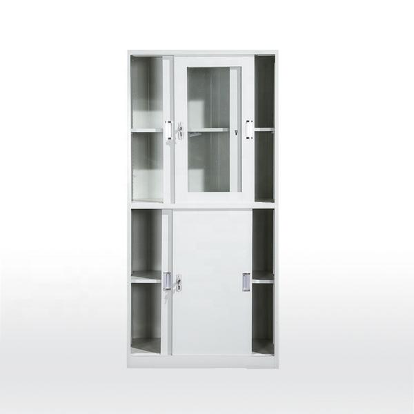 Quality 40mm Glass 1850*900*400mm 2 Door File Cabinet for sale