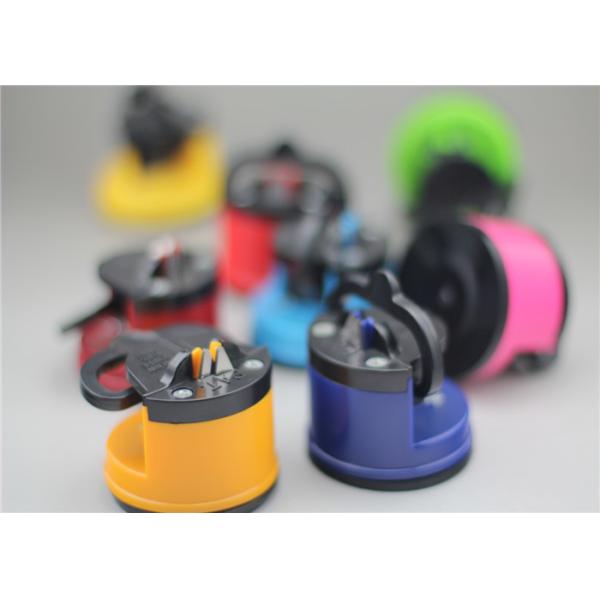 Quality Round Double Kitchen Knife Sharpener With Suction Pad , Blister Packing for sale