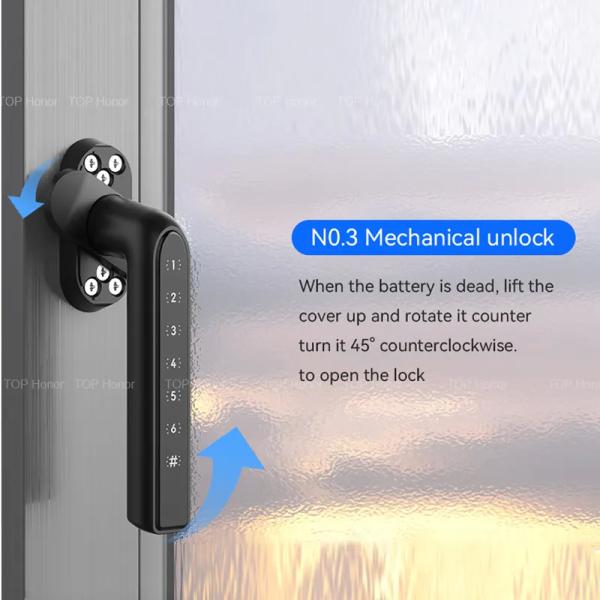 Quality Aluminium Window Smart Lock Digital Password Anti Peep Code Mechanical Unlock for sale