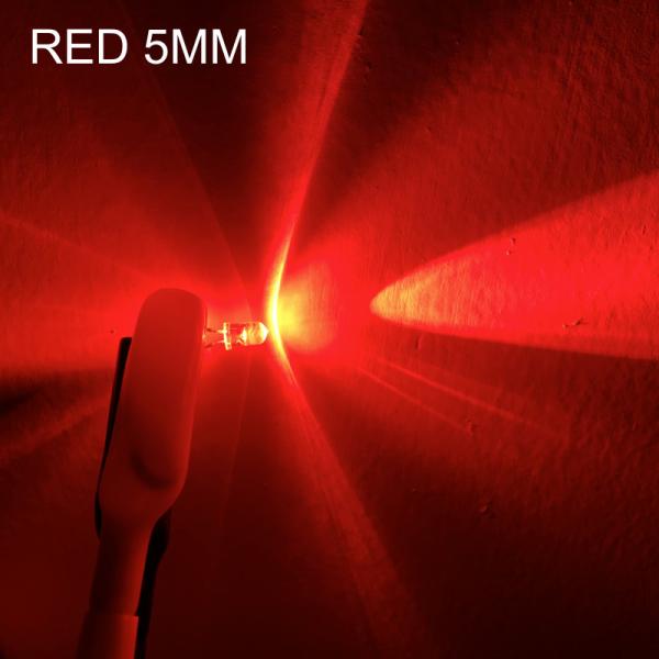 Quality Traffic Warning Light LED Diode 5mm Round Head 620nm 12000mcd Short Pins With for sale