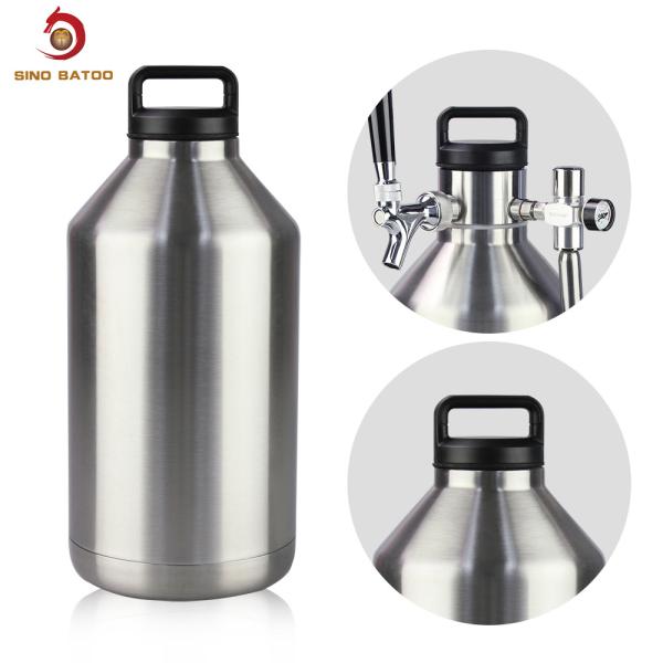 Quality 128OZ Insulated Beer Growler Dispenser , 3.8L Stainless Steel Beer Dispenser for sale