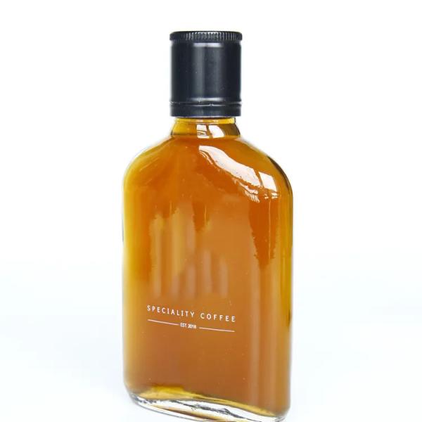 Quality Glass Products 100ml Custom Clear Flat Glass Flask for Whiskey and Spirits for sale