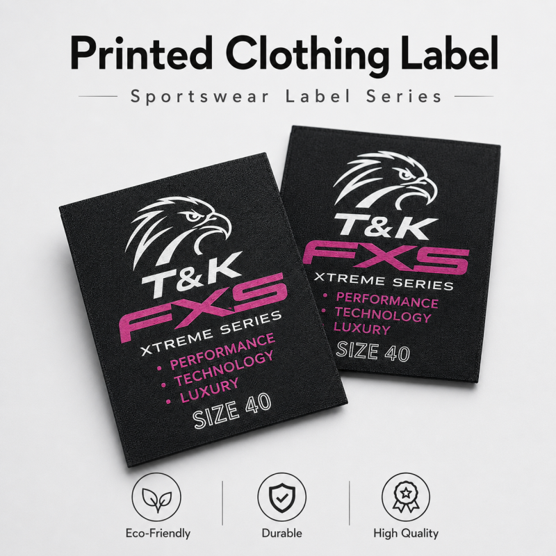 Quality Custom Printed Clothing Label with Logo for Sportswear Brand for sale