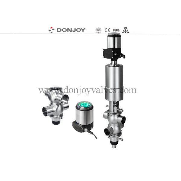 Quality DN100 316L Stainless Steel Mixproof Valve with PED Pressure Test and Double Seat Design for sale
