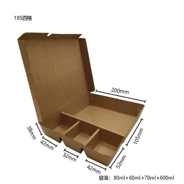 Quality Biodegradable Disposable Microwave Takeaway Take Out 4 Compartment Paper Fast Food Packaging To Go Containers Lunch Box for sale