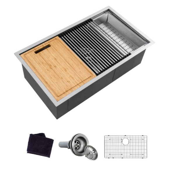 Quality Integrated Flush In Kitchen Workstation Sink With Fittings for sale
