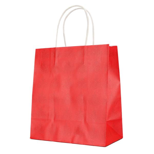 Quality Kraft Paper J Cut Paper Bag Red Twist Handle Paper Carrier Bags For Clothing for sale