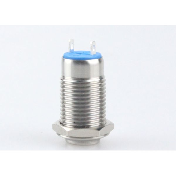 Quality Self Locking 1NO Panel Mount Push Button Switch Flat Round Head 12mm Silver for sale