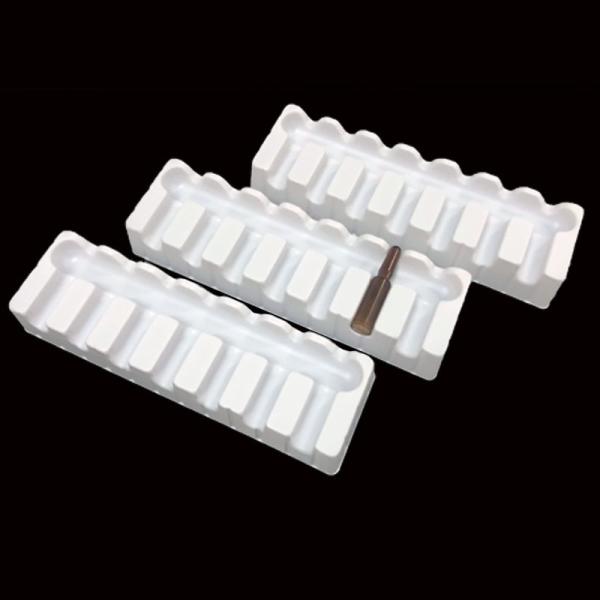 Quality Semi Enclosed Plastic Packaging White PET Blister Insert Tray For Ampules Vials for sale