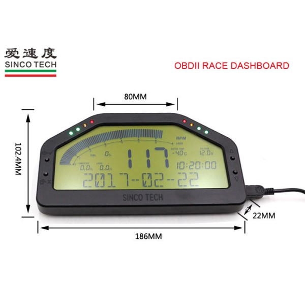 Quality Easy Install Race Car Dashboard Universal Type 6.5 Inch For OBD II Protocol Cars for sale