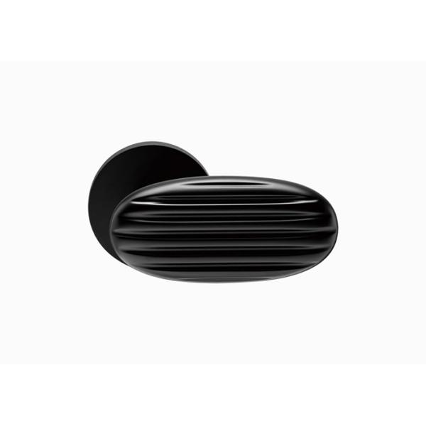 Quality PVD Black Grey Plated Brass Bathroom Lever Lock Door Handle 94mm 62mm for sale