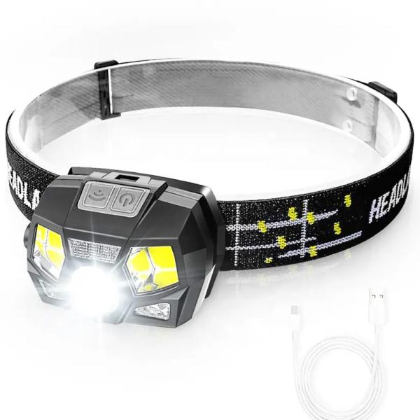 Quality Rechargeable Waterproof LED Headlamp with 6 Modes for Camping Hiking and Running for sale