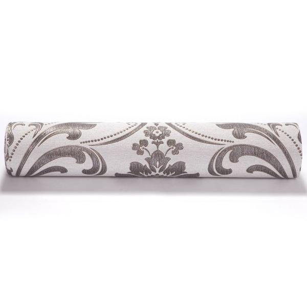 Quality Grey Vinyl Embossed Victorian Damask Wallpaper Removable , Tear - resistant for sale