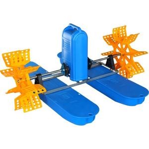 Quality DC 48V 2 Impeller Aquaculture Paddle Wheel Aerator Solar Farm Pond Air Pump for sale
