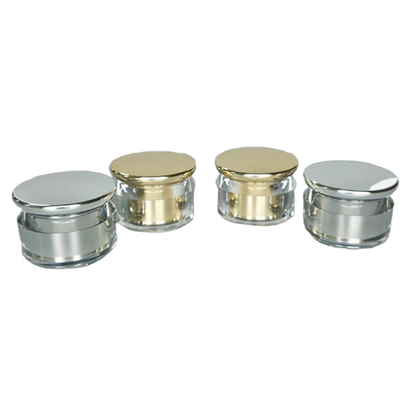 Quality Silver / Golden Cosmetic Cream Jar , Empty Acrylic Round Cream Jar for sale