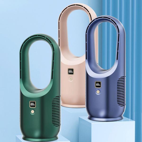 Quality Timer Function Desktop Bladeless Fan Private Mold NO Lithium Battery Rechargeabl for sale