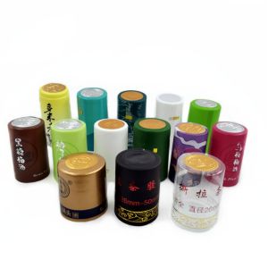 Quality Custom Logo Bottle Top Shrink Capsules 65mm PVC Heat Shrink Wrap For Wine for sale