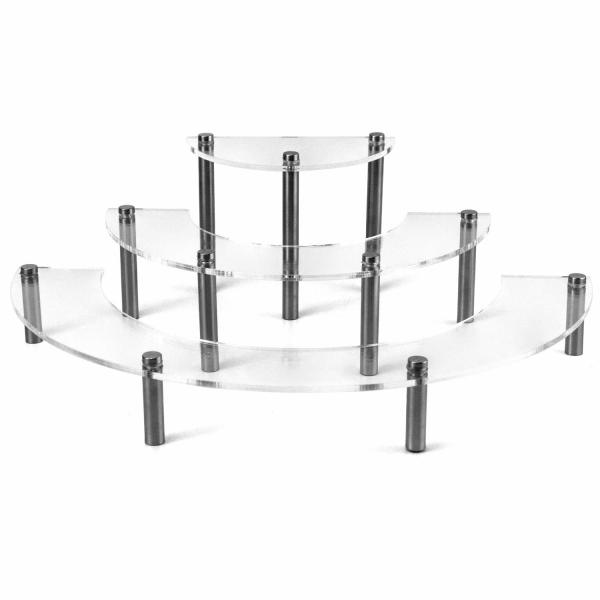 Quality Clear Acrylic Display Stand 1 Pack Half Moon Server Cupcake Dessert Collections for sale