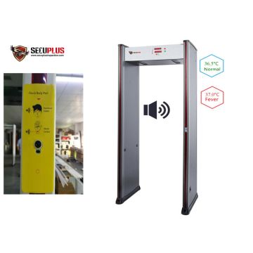 Quality Sound LED Lights Alarm Walk Through Metal Detector Gate With IR Temperature for sale