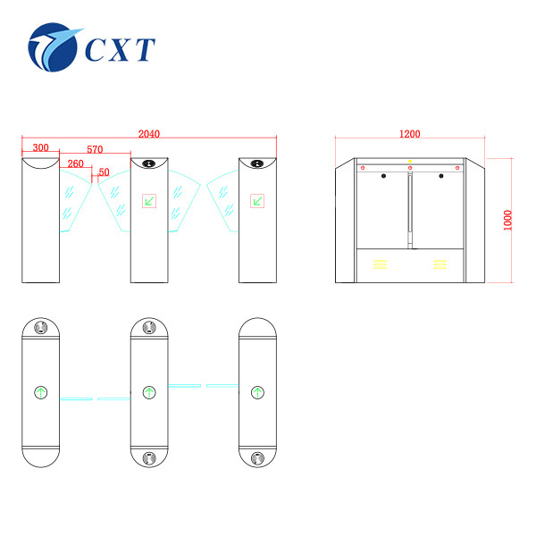 Quality High Performance Flap Barrier Gate With Adjustable Speed Anti Collision 120YX for sale