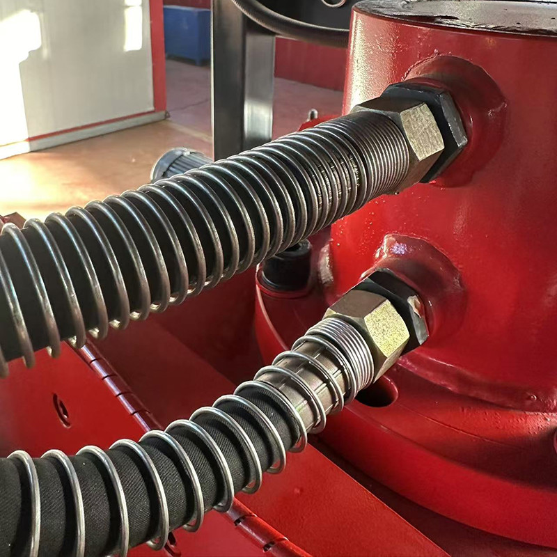 Close-up view of cable tray punching machine components