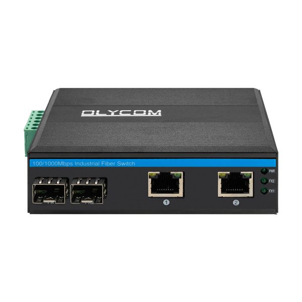 Quality Gigabit Industrial Network Switch 100/1000M Fiber Ethernet Unmanaged Din Rail DC24V for sale