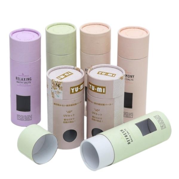 Quality OEM Cosmetic Paper Tube with Window for Bath Salt Packaging Personal Care Paper Cylinder for sale