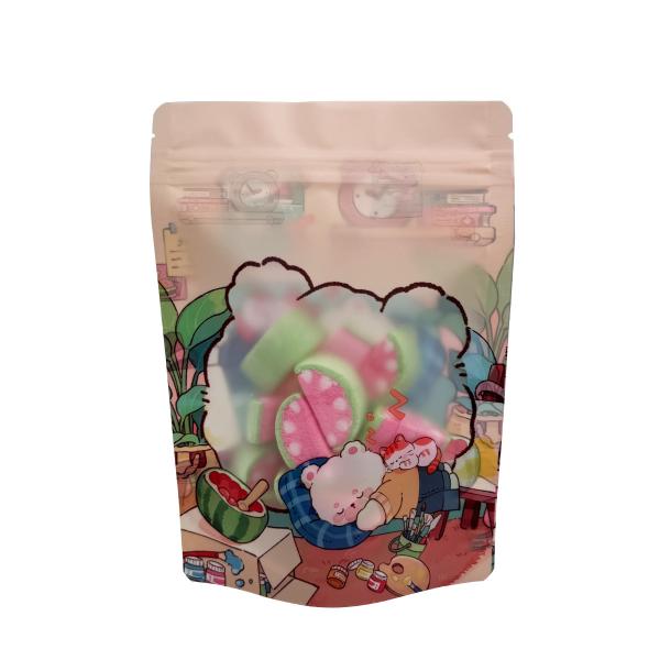 Quality Plastic Laminated Films Zipper Top Custom Packaging Stand Up Pouches With Matte Window for sale
