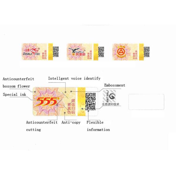 Quality 2D Code Flexible Information Anti Counterfeit Labels With Special Ink Printing for sale