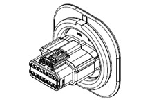 Quality Dual Row Molex Automotive Connectors Bulkhead Twist-Lock 348404010 Black for sale