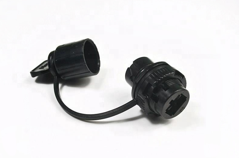 Close-up view of SC APC connector