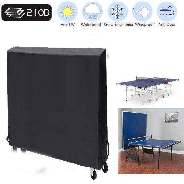 Quality Polyester Table Tennis Cover Black Water Resistant With Paddle Pockets for sale