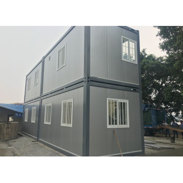 Quality Flat Pack Dormitory 50mm Rock Wool Sandwich Panel Container House for sale