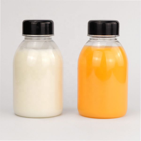 Quality Empty Airtight 250ml Plastic Juice Bottles Round PET With Cap for sale