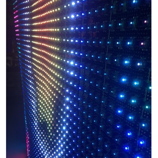 Quality transparent full color outdoor flexible led strip curtain video display for sale