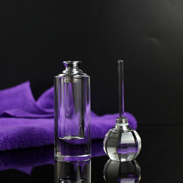 Quality 12ml 6ml 3ml Empty Attar Bottles , Clear Crystal Glass Perfume Bottle for sale