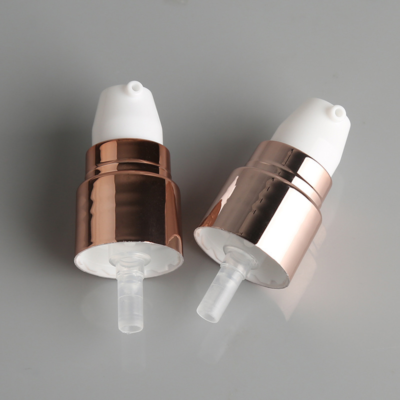 20mm 24mm Plastic Cream Pump Treatment Pump Gold UV with PP Over Cap