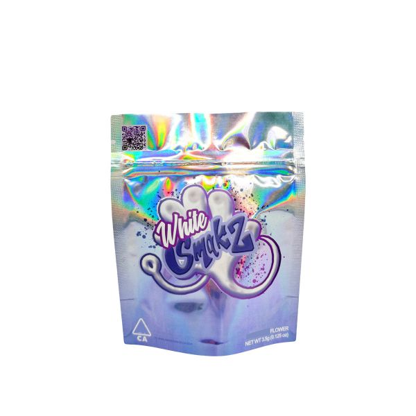 Quality Silver Holographic Resealable Stand Up Mylar Food Bags 3.5g Special Cartoon Pattern for sale