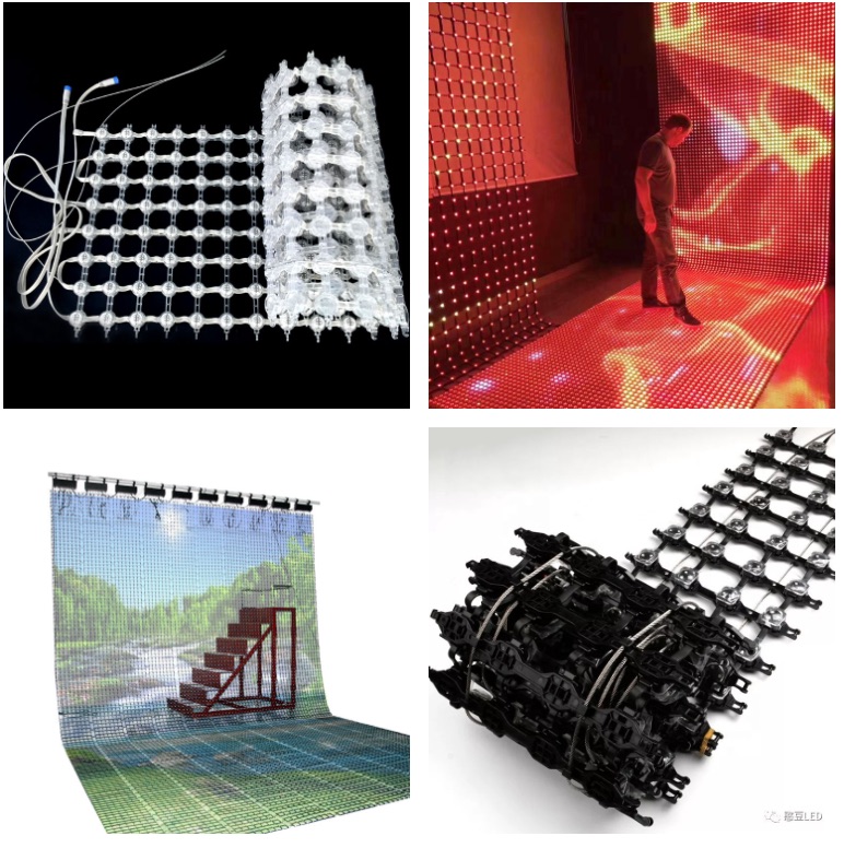 flexible led mesh curtain p55mm