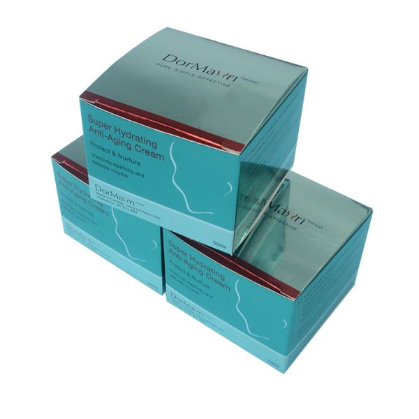 Quality Two Tuck End Custom Printed Paper Boxes Metallic Bright Blue for sale