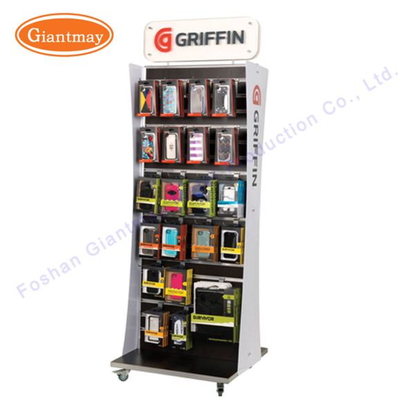 Quality Retail Stand Potato Chips Metal Rack Free Standing Slatwall Display for sale