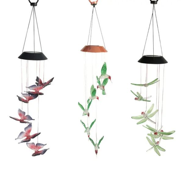 Quality Home Decor LED Solar Wind Chimes Light with Waterproof and Colorful Outdoor Design for sale